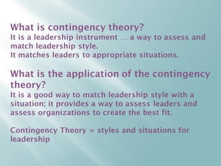MSMC BUS 3180 Topic 5 contingency theory ppt lecture 2.25.2014