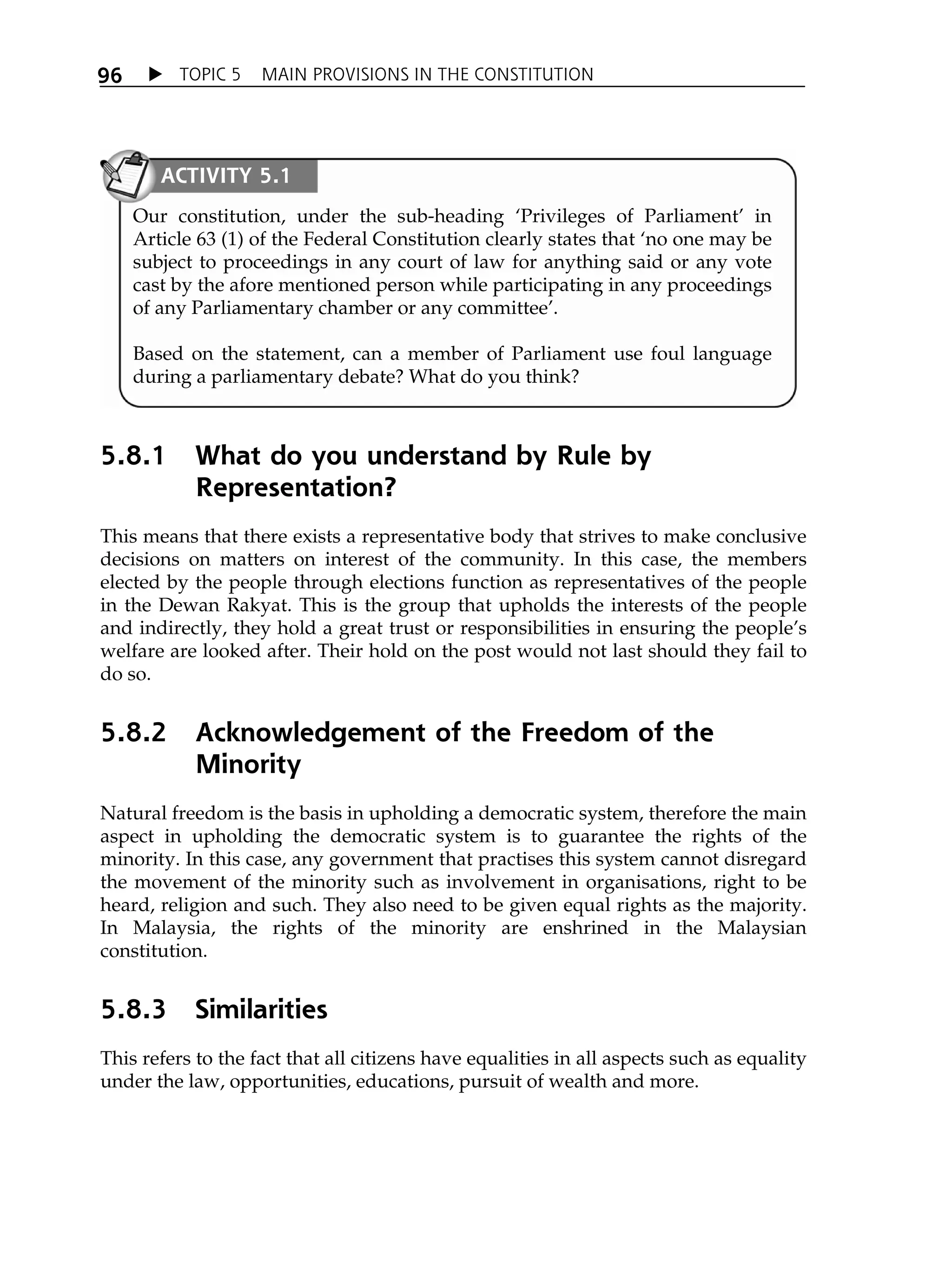 Topic 5 main provisions in the constitution | PDF