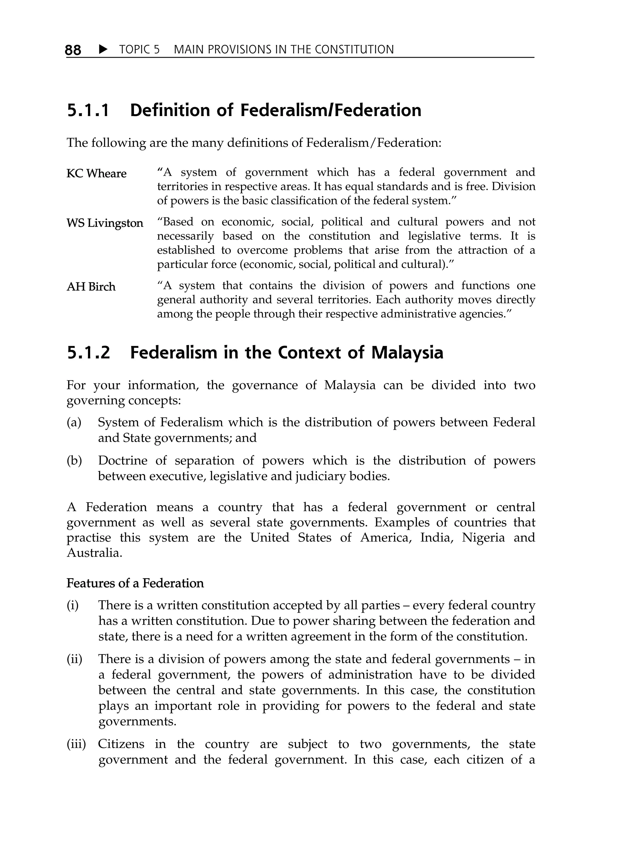 Topic 5 main provisions in the constitution | PDF
