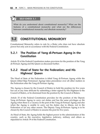 Topic 5 main provisions in the constitution | PDF