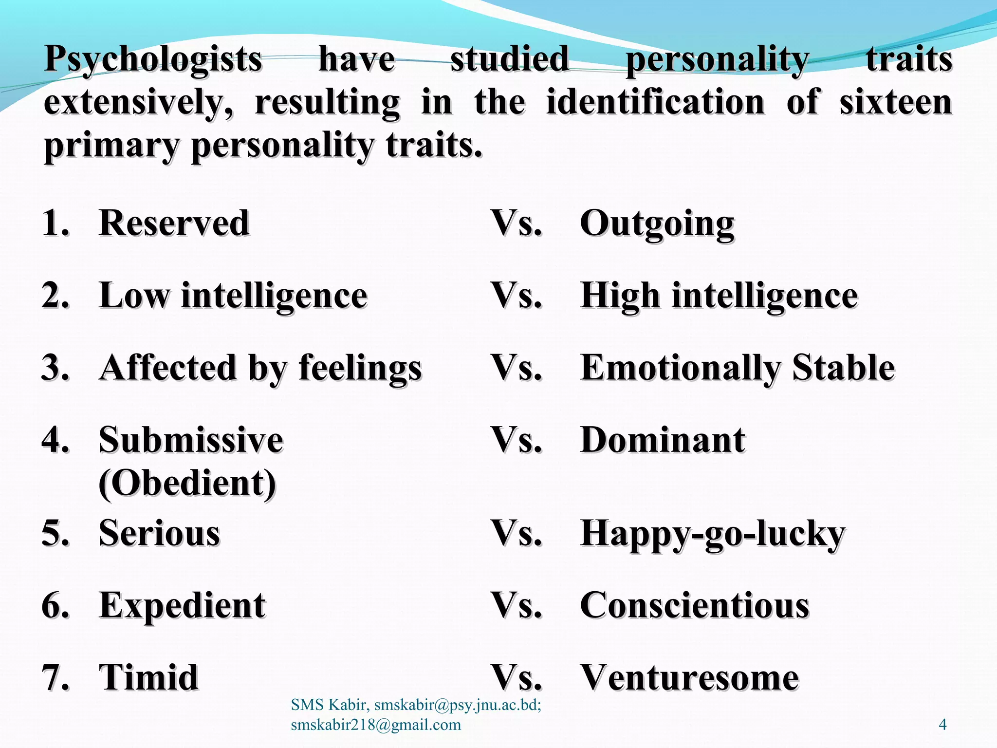 Personality and Job Behavior | PPT