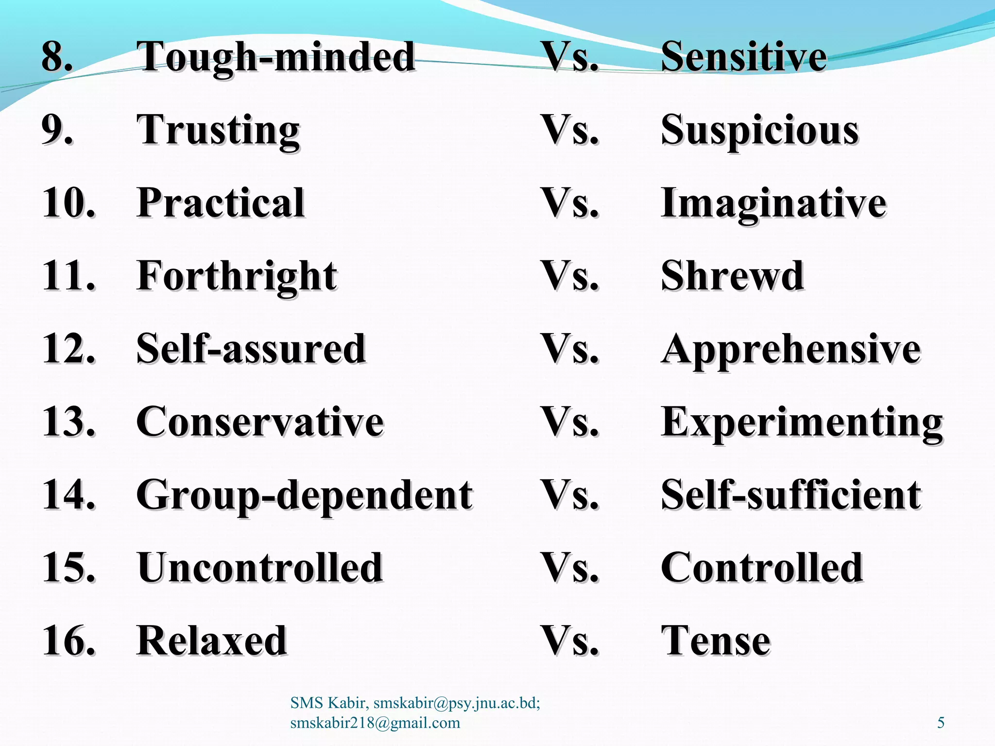 Personality and Job Behavior | PPT