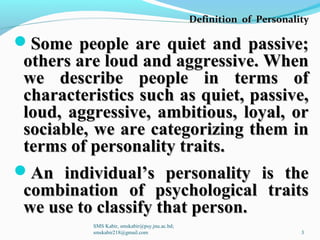Personality and Job Behavior | PPT