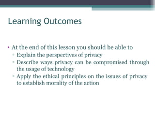 Topic 5 understanding privacy | PPT
