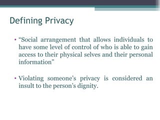 Topic 5 understanding privacy | PPT