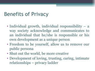 Topic 5 understanding privacy | PPT