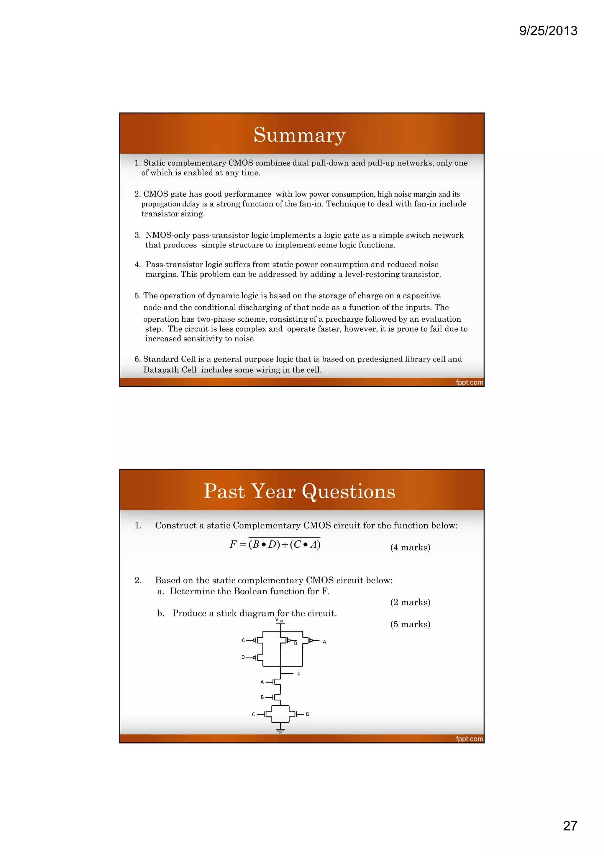 CMOS Topic 6 -_designing_combinational_logic_circuits | PDF