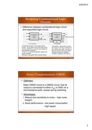CMOS Topic 6 -_designing_combinational_logic_circuits | PDF
