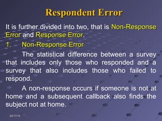 Topic 6 errors in survey research | PPT