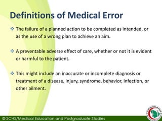 SCHS Topic6: Medical Errors | PPTX