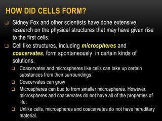 Topic 6 origins of life ppt | PPTX
