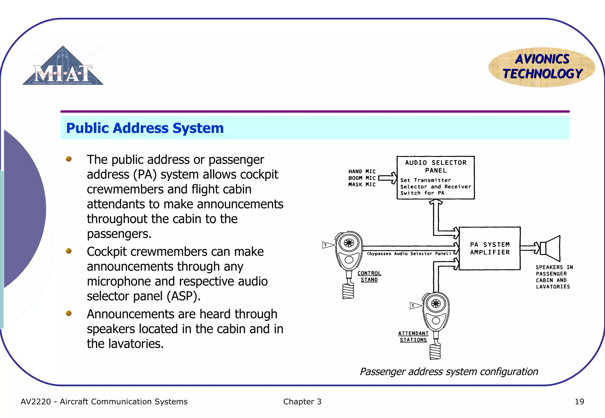 Aircraft Communication Topic 6 pa system | PDF