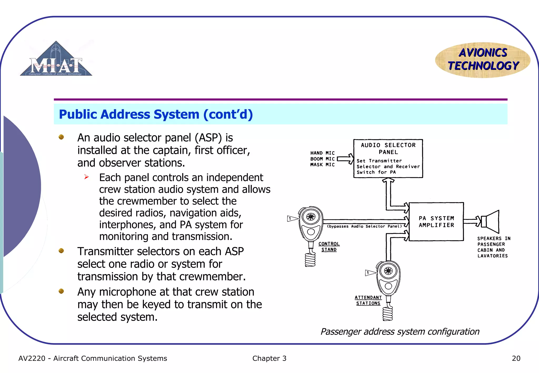 Aircraft Communication Topic 6 pa system | PDF
