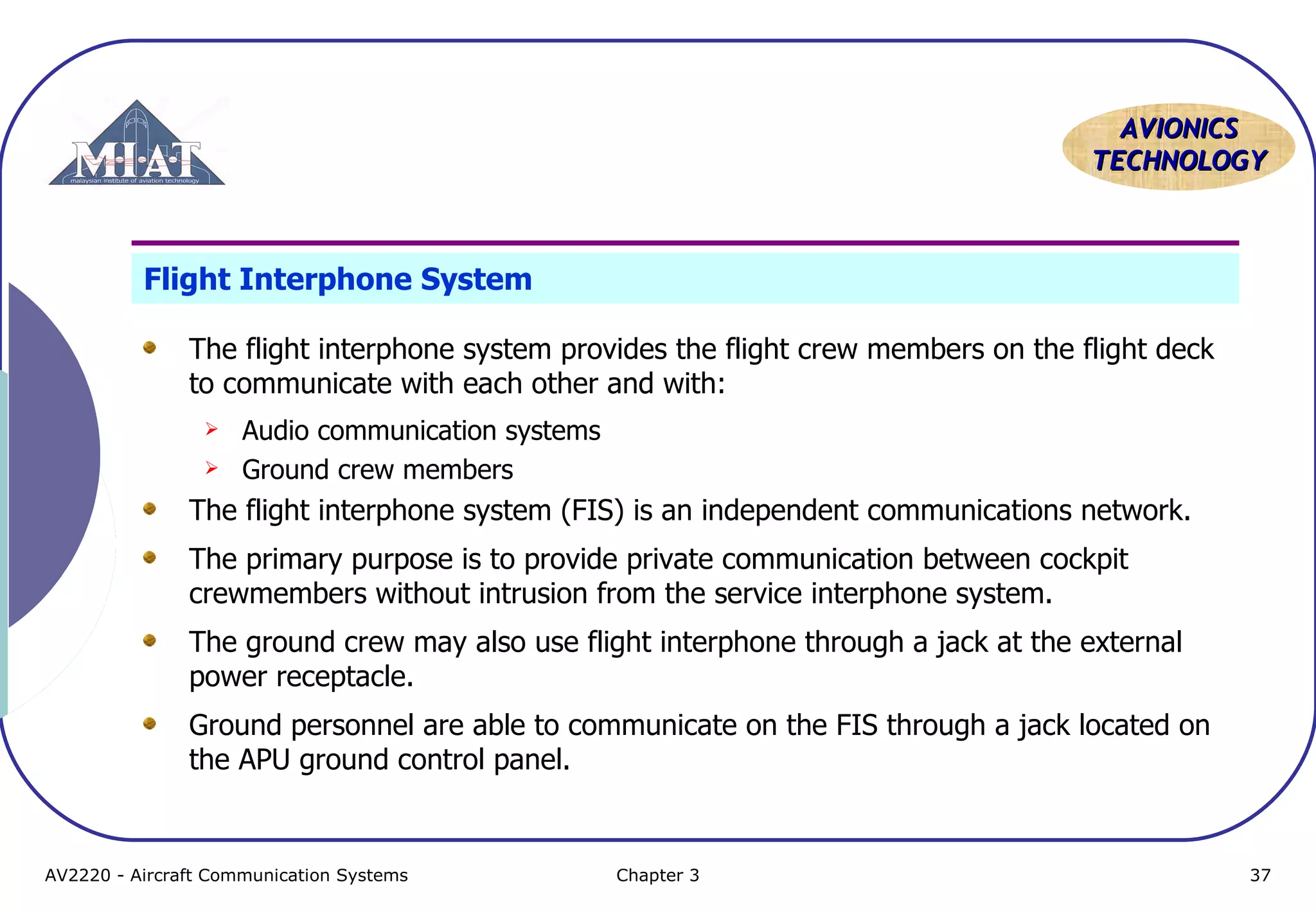 Aircraft Communication Topic 6 pa system | PDF
