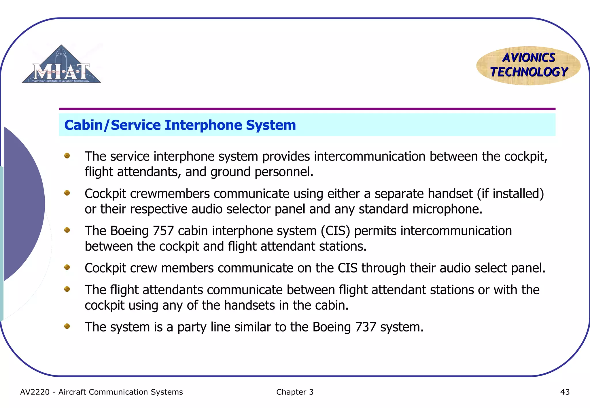 Aircraft Communication Topic 6 pa system | PDF