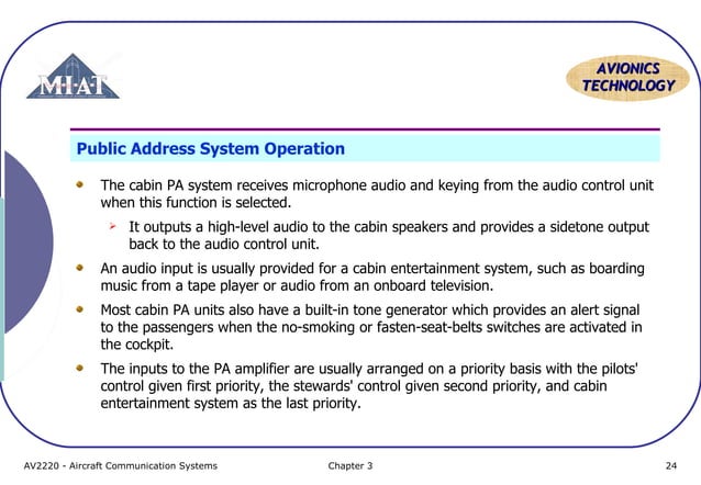 Aircraft Communication Topic 6 pa system | PDF