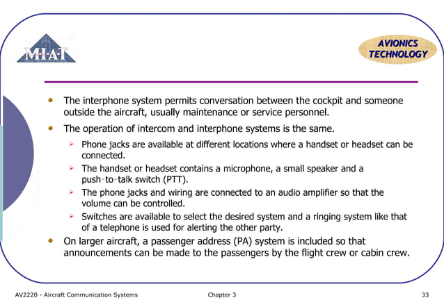 Aircraft Communication Topic 6 pa system | PDF