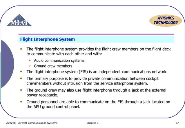 Aircraft Communication Topic 6 pa system | PDF