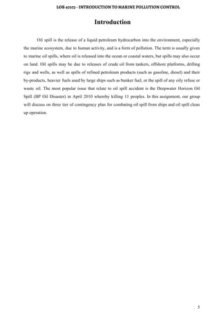 Oil Spill Clean up Operation | PDF