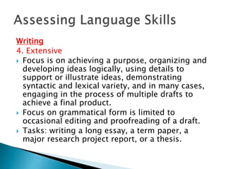 Topic 6 Assessing Language Skills and Content | PPTX