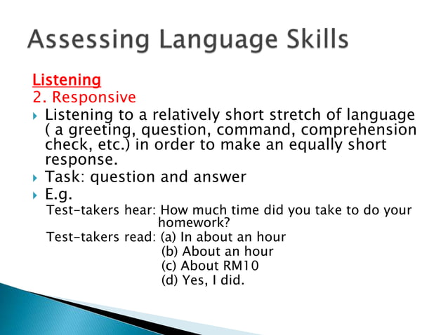 Topic 6 Assessing Language Skills and Content | PPTX