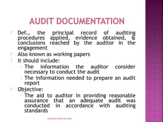 Topic 6 audit documentation | PPT
