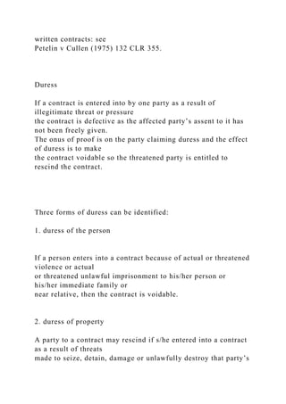 Topic 6 – Contract Law – Capacity, Consent and Illegality .docx ...