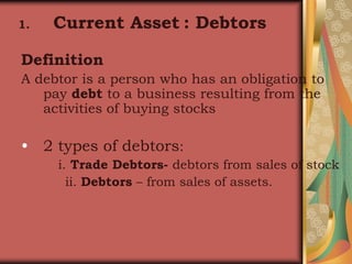 Topic 6 Debtors | PPTX