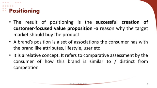 Positioning and Differentiation | PDF