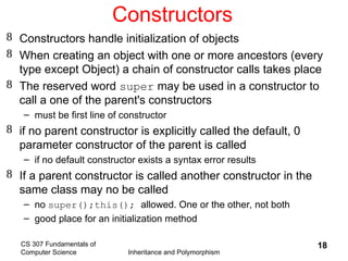 Inheritance and polymorphism are key features of object-oriented ...