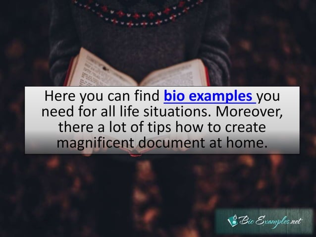 6 Magnificent Personal Biography Examples to Use at Home | PPT