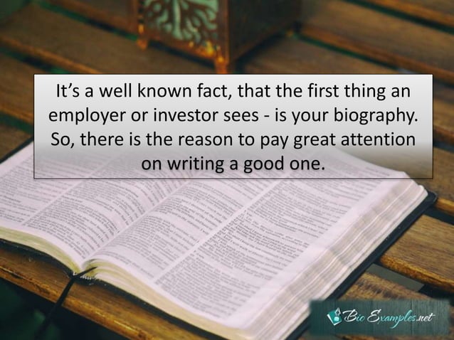 6 Magnificent Personal Biography Examples to Use at Home | PPT
