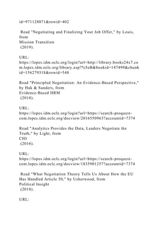 TOPIC 6 NEGOTIATIONNegotiation is a highly important personal a.docx