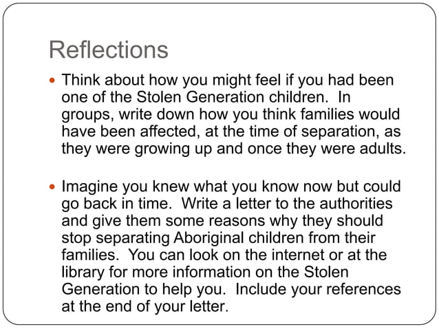 Introduction to The Stolen Generation | PPTX | Adoption and Fostering ...