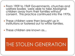 Introduction to The Stolen Generation | PPTX