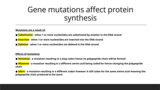 Topic 6 Protein Synthesis biology a level | PPTX
