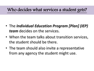 Topic 6 transition support for special needs students | PPTX