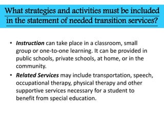 Topic 6 transition support for special needs students | PPTX