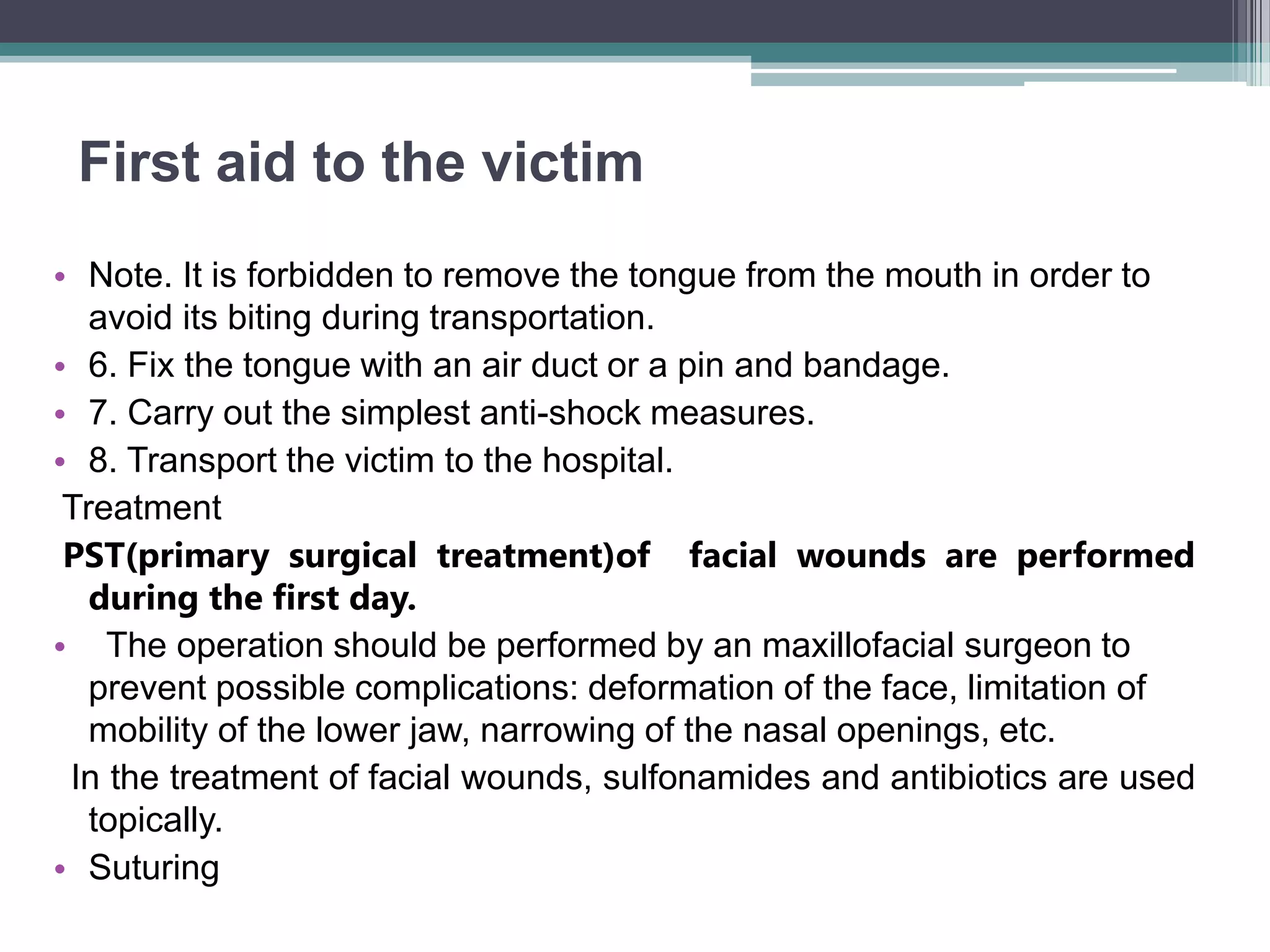 Traumatology of the maxillofacial region. Soft tissue injuries of the ...