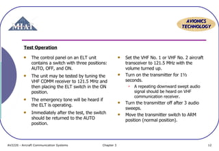 Aircraft Communication Topic 7 elt, cvr and fdr | PDF