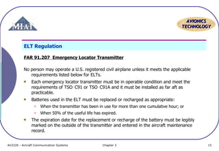 Aircraft Communication Topic 7 elt, cvr and fdr | PDF