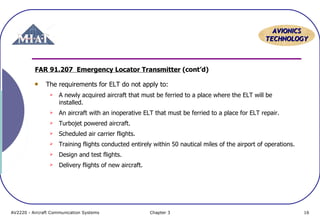 Aircraft Communication Topic 7 elt, cvr and fdr | PDF