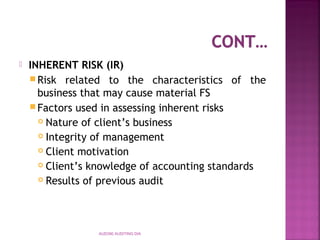 Topic 7 audit planning (1) | PPT | Business Accounting & Finance | Business