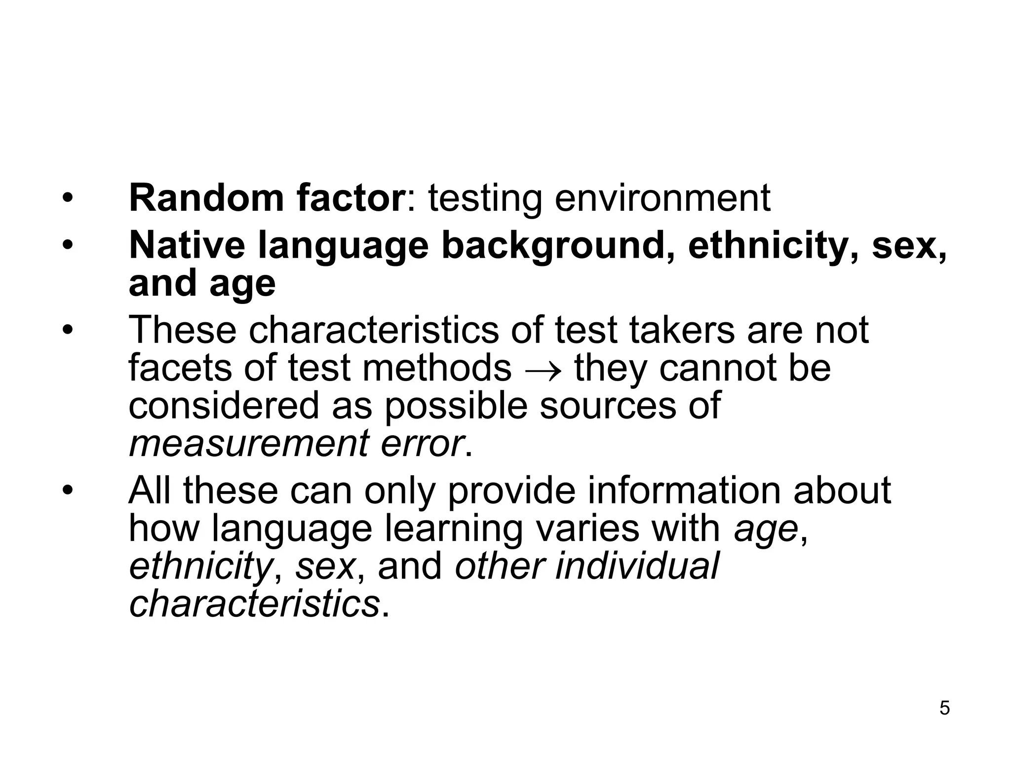 Factors affecting test scores and test evaluation in class | PPT