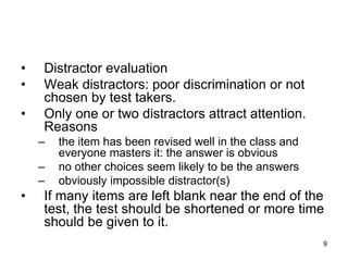 Factors affecting test scores and test evaluation in class | PPT