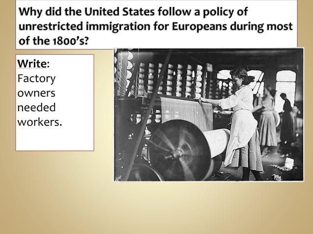 Topic 7 immigration Industrial Revolution | PPT