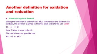 Topic 7 oxidation and reduction | PPTX