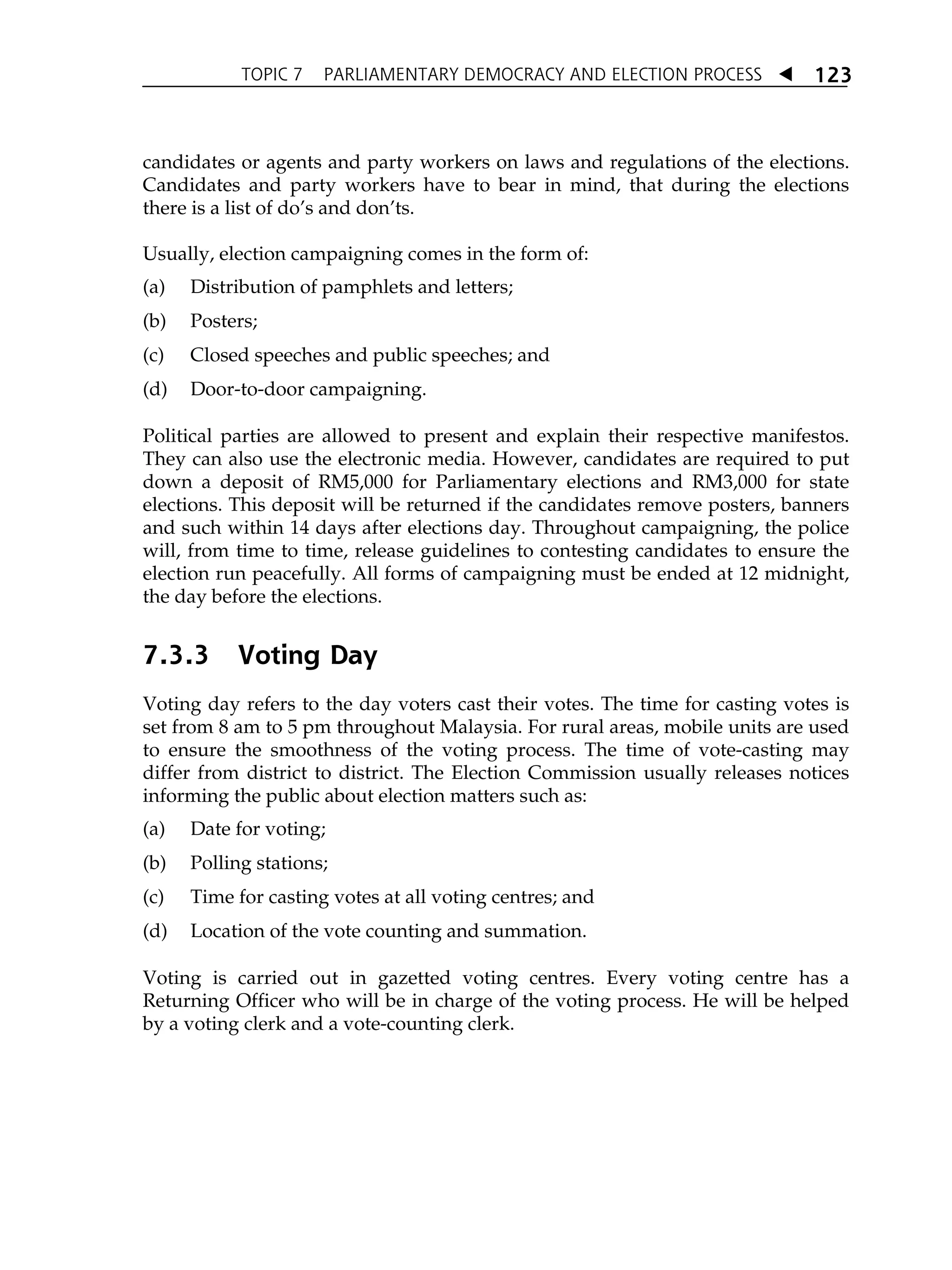 Topic 7 parliamentary democracy and election process | PDF