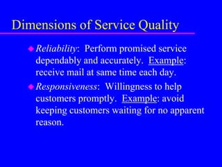 Topic 7 covered on the Service Quality ppt | PPT
