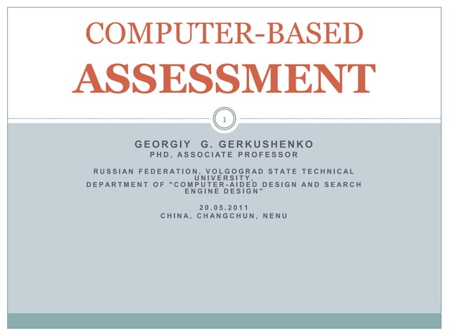 Lecture 3 Computer Based Assessment Pptx Standardized Testing Educational Assessment
